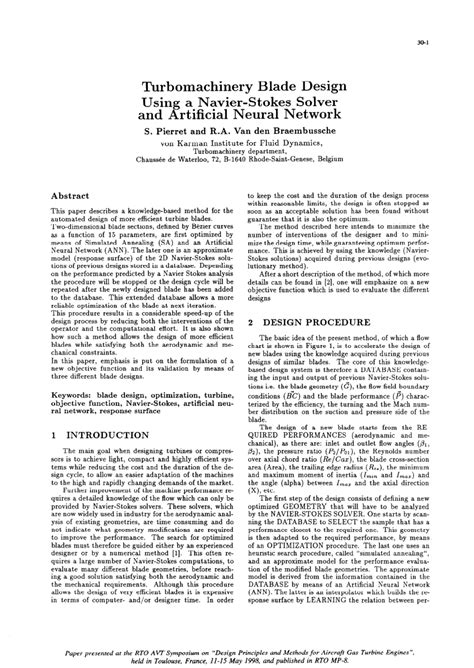 Pdf Turbomachinery Blade Design Using A Navierstokes Solver And