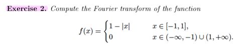 Solved Exercise SEE PICTURE Compute The Fourier Chegg