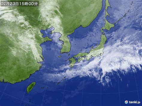 過去の気象衛星日本付近2024年02月23日 日本気象協会 Tenkijp