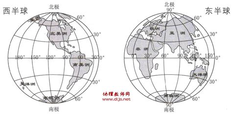 东半球和西半球示意图 地理教学用图 地理教师网