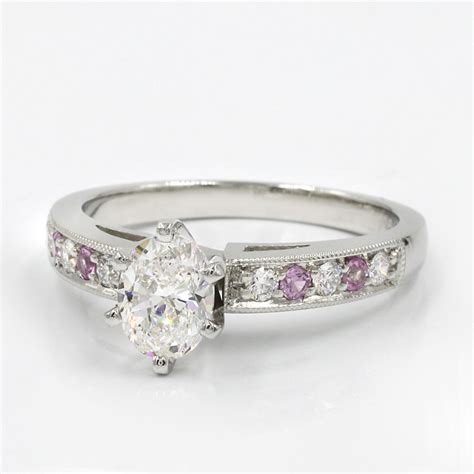 Milgrain and Pavé Pink Sapphire Engagement Setting Adiamor