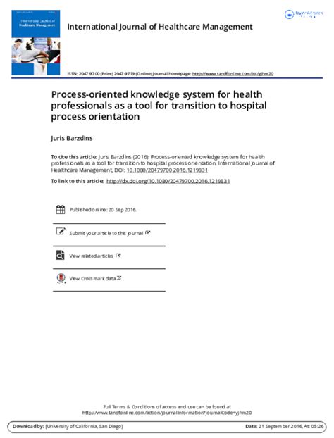 Pdf Process Oriented Knowledge System For Health Professionals As A