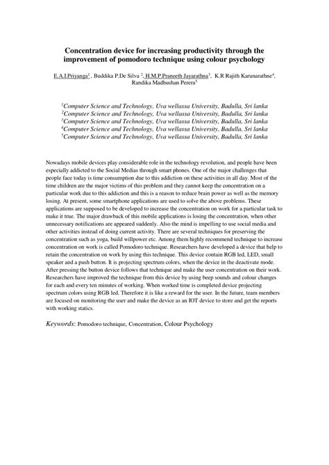Pdf Concentration Device For Increasing Productivity Through The