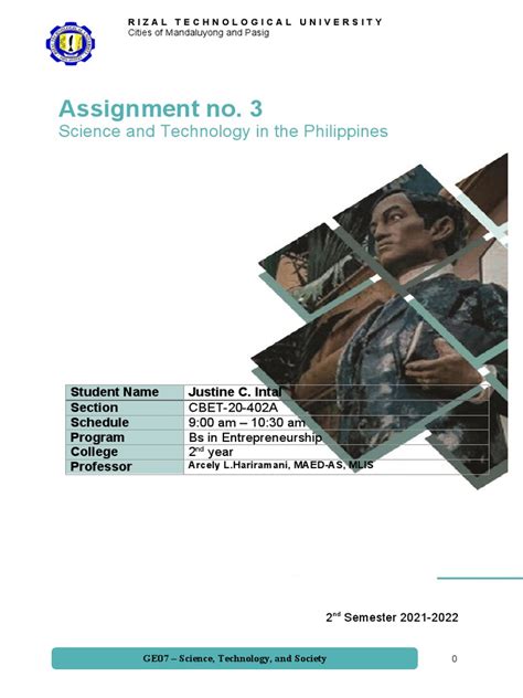 Assignment 3 Sts Pdf Philippines Science