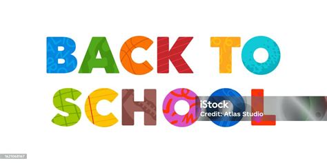 학교로 돌아 가기 레터링 밝은 표현의 글자 다양한 질감과 패턴의 굵은 글꼴 개념에 대한 스톡 벡터 아트 및 기타 이미지 개념 고등학교 이하 교실 Istock