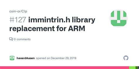 Immintrin H Library Replacement For Arm · Issue 127 · Coin Or Clp · Github
