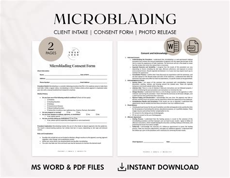Microblading Consent Form Template Pdf Customizable Client Intake