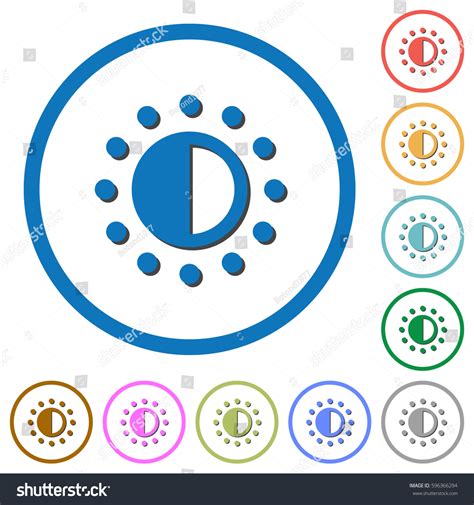 Saturation Control Flat Color Vector Icons Stock Vector Royalty Free 596366294