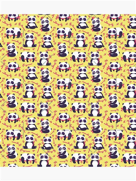 lámina fotográfica lindo patrón de osos panda adorable diseño de