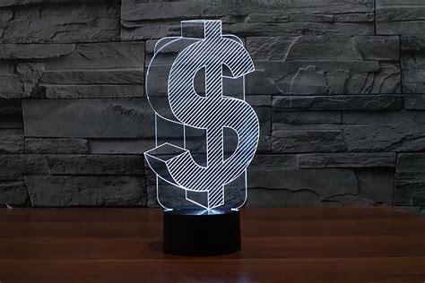 S Mbolo De D Lar Estadounidense L Mpara Led D S Mbolo De Etsy