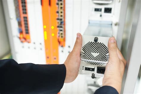 Premium Photo Fix Network Switch In Data Center Room