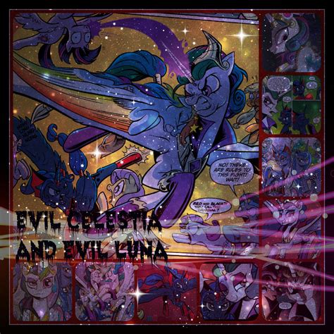 Mlp Evil Luna And Evil Celestia Collage By Krazykari On Deviantart