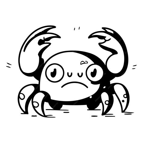 Premium Vector Cute Cartoon Crab Vector Illustration Isolated On