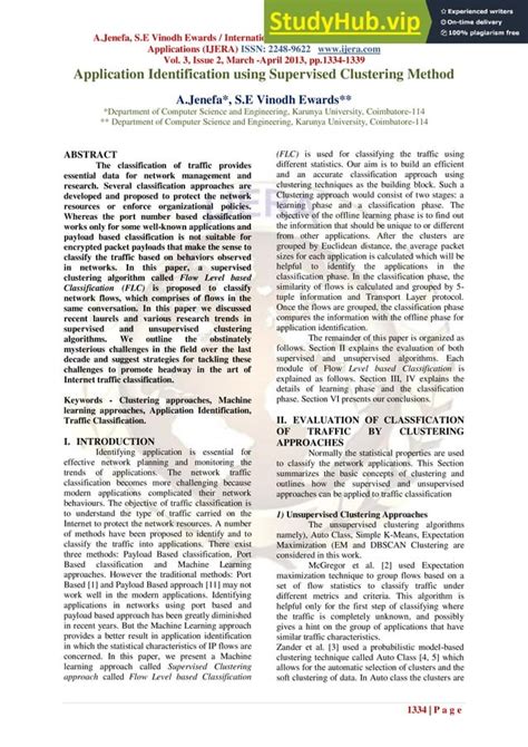 Application Identification Using Supervised Clustering Method PDF