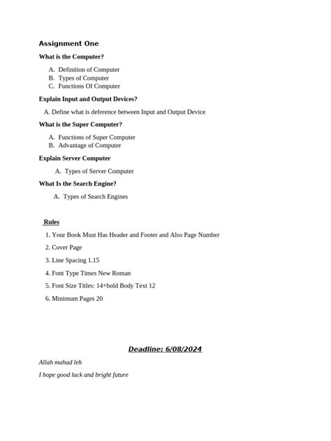 Assignment One Pdf