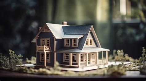 Premium Photo Blueprint Designs And A Home Model For A Construction