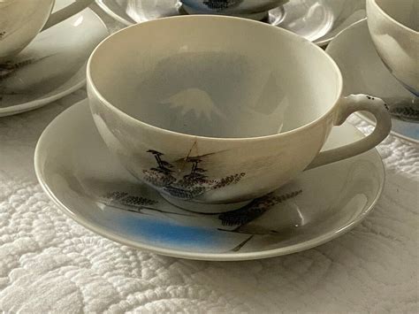 Rare Nipon Geisha Girl Lithophane Porcelain Cup And Saucer Yamada Japan 1