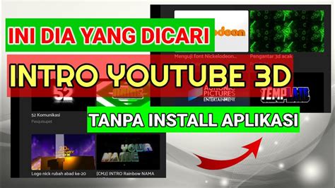 Cara Membuat Intro Youtube D Keren Tanpa Install Aplikasi Youtube