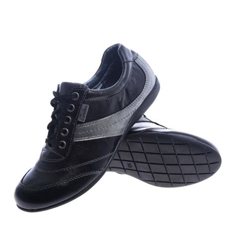 Sznurowane Czarne Trampki Ze Sk Ry Naturalnej D Sr Pantofelek Pantofelek Pl Jacek
