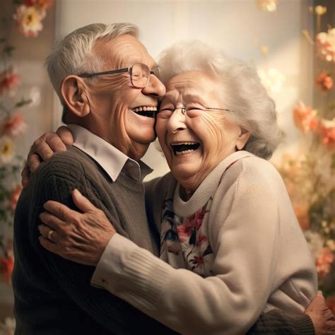Premium Ai Image An Elderly Man Hugs An Elderly Woman