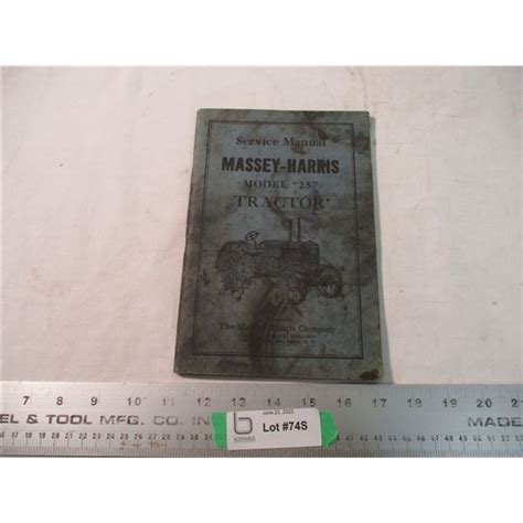 Massey Harris Model 25 Tractor Service Manual Bodnarus Auctioneering