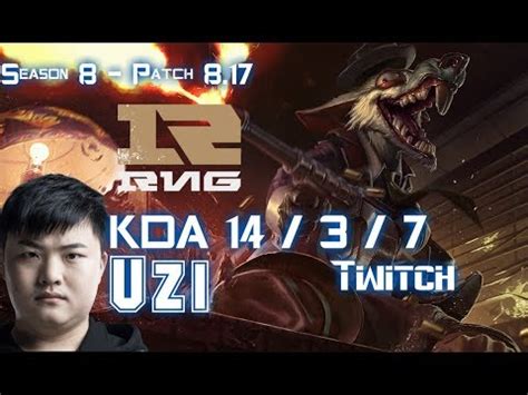 RNG Uzi TWITCH Vs LUCIAN ADC Patch 8 17 KR Ranked YouTube