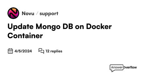 Update Mongo Db On Docker Container Novu
