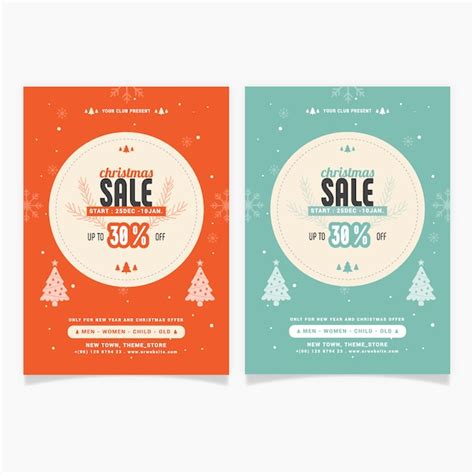 Premium Vector Christmas Sale Flyer Template