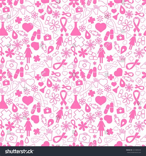 Breast Cancer Awareness Month Pink Seamless Pattern Stock Vector