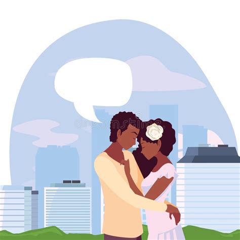 Romantic Couple Hugging In The Night Stock Illustration Illustration