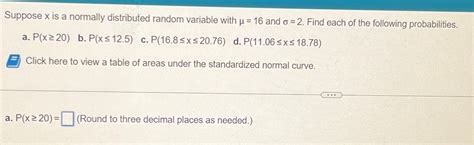Solved Suppose X ﻿is A Normally Distributed Random Variable