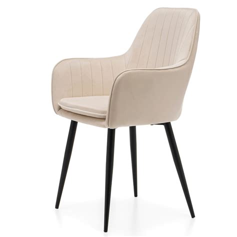 krzesło EMILIA tapicerowane welurowe beżowe HOME DESIGN