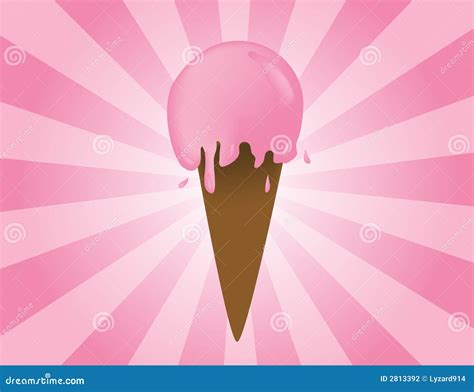 Strawberry Ice Cream Cone Stock Vector Illustration Of Snack 2813392