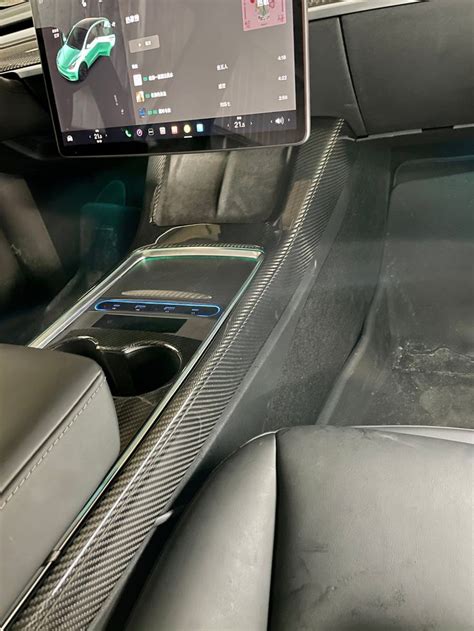 Real Molded Gloss Carbon Fiber Center Console Full Coverage Overlay