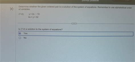solved determine whether the given ordered pair is a