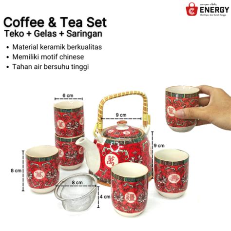 Teko Set Motif Chinese Energy Bali