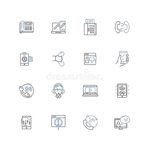 Smart Device Line Icons Collection Smartph Tablet Smartwatch Fitness Tracker Wearables