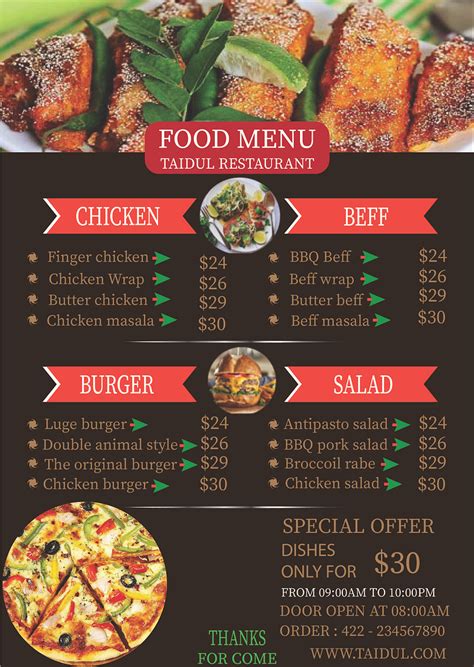 Restaurant Menu Design By Md Taidul Islam On Dribbble