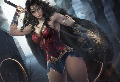 Dceu Comics Brunette Movies Women Digital Art Shield Whips