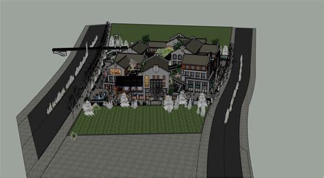 古代民国风简约建筑su模型 其他住宅 土木在线