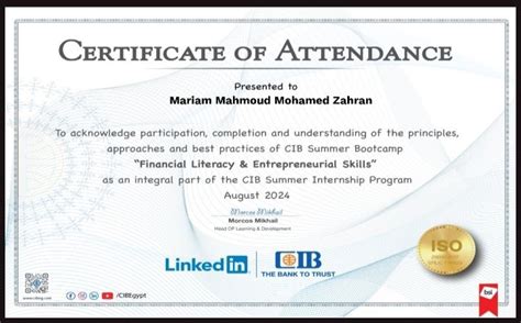 Mariam Zahran On Linkedin Cibsummerinternship2024