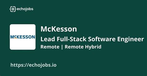 Mckesson Is Hiring Lead Full Stack Software Engineer Usd 114k 190k