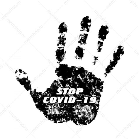 Купить временное Переводное тату "Stop Covid-19"