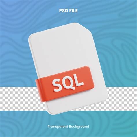 Premium Psd D Sql File Format Set Transparent Background