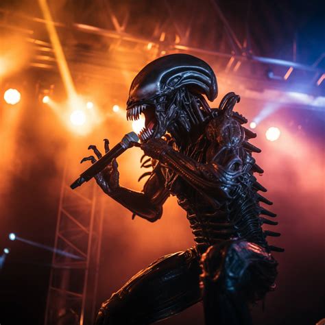 Xenomorph Alien Screaming As A Singer On Stage By Coolarts223 On Deviantart