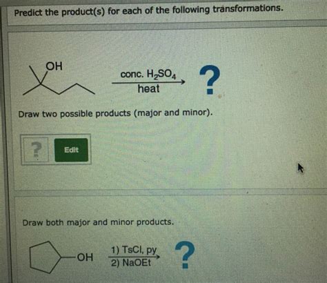 Solved Predict The Product S For Each Of The Following