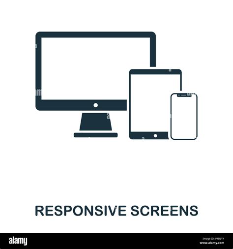 Reaktionsschnelle Bildschirme Symbol Line Style Icon Design UI
