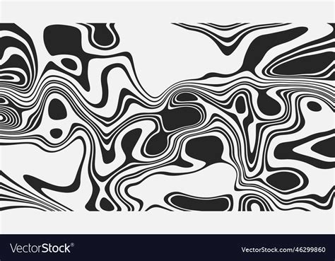 Black White Wavy Background Optical Illusion Vector Image