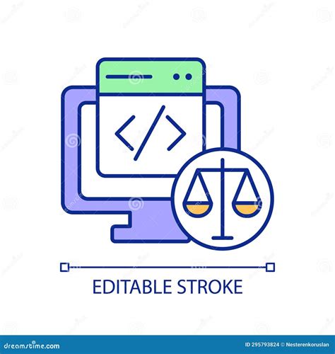 2d Simple Thin Line Equal Treatment Of Data Icon Stock Vector