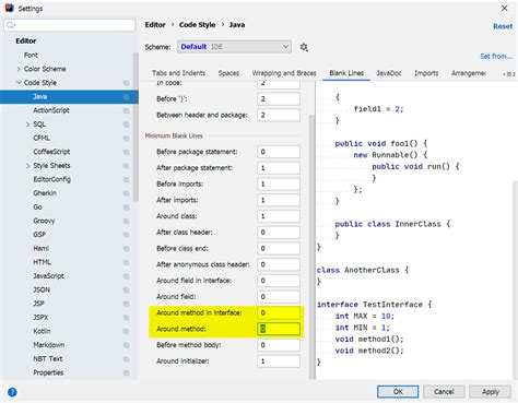 Format Intellij Reformat File Without Inserting Space Between Lines